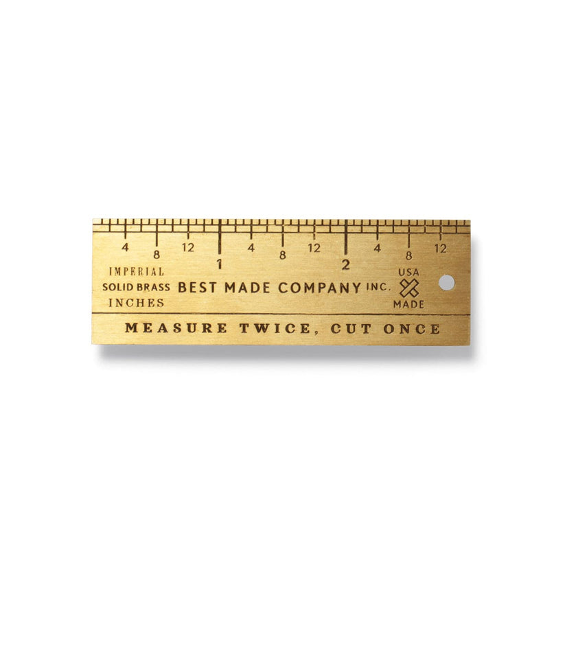 Measure Twice 3 inch Solid Brass Ruler – Best Made Company