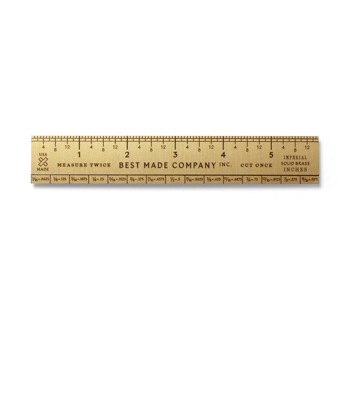Measure Twice 6 inch Solid Brass Ruler – Best Made Company